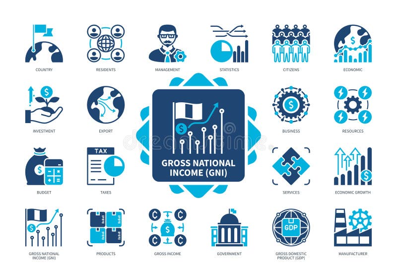 Gross National Income Solid Icon Set Stock Illustration - Illustration ... Gross National Income Solid Icon Set Stock Illustration - Illustration ...