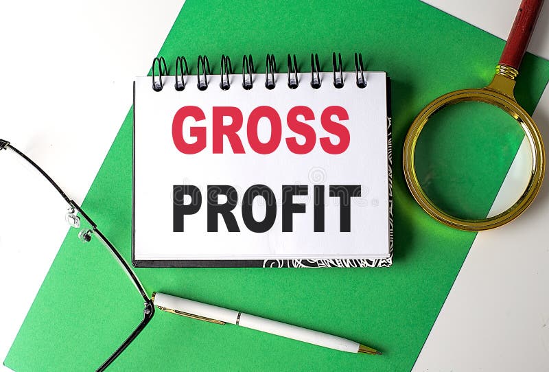 GROSS PROFIT Text on Notebook on Green Paper Stock Photo - Image of ...