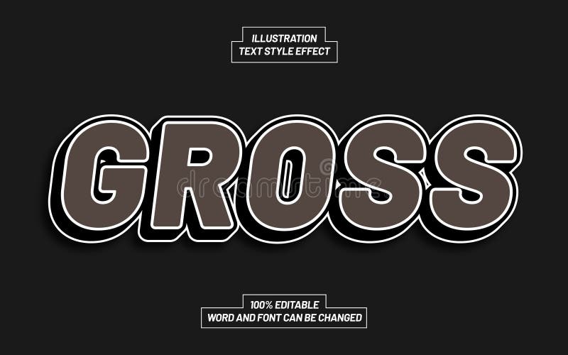 Gross Design Text Style Effect Stock Vector - Illustration of hipster ...
