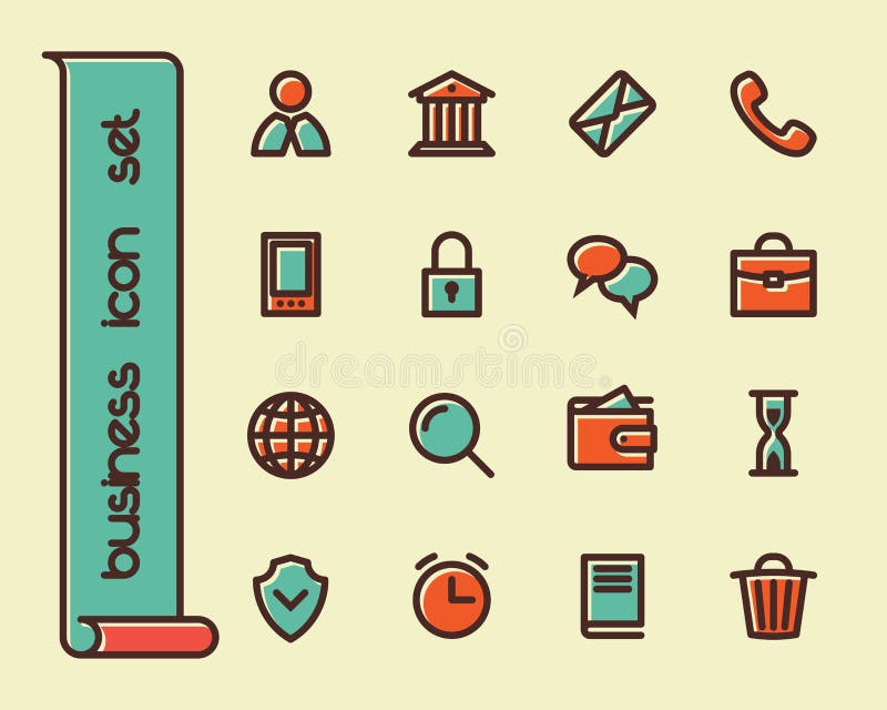 Grosse ligne icônes illustration de vecteur. Illustration du photo ...