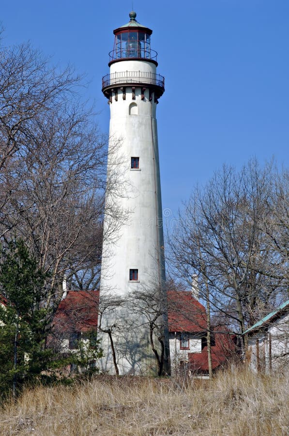 Grosse Point Lighthouse stock photo. Image of light, white - 3848118