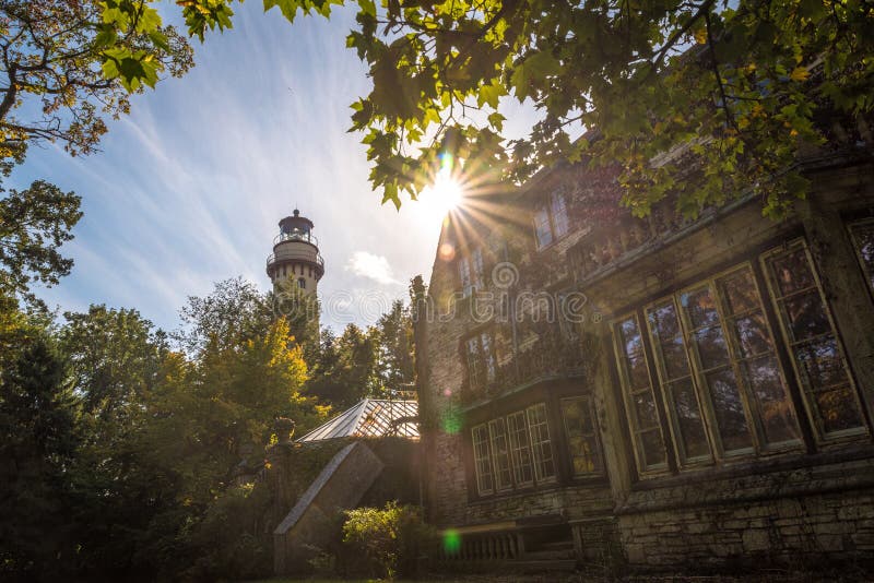 Grosse Point Lighthouse stock image. Image of lighthouse - 87459353