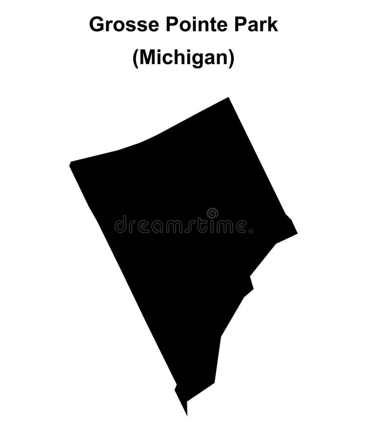 Grosse Pointe Park Outline Map Stock Vector - Illustration of area ...