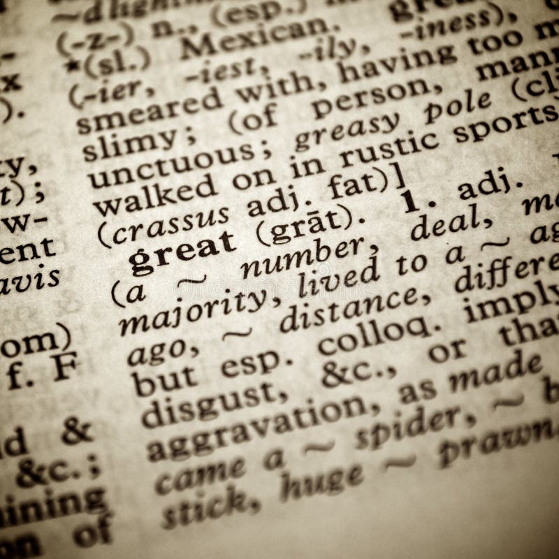 Grote Definitie in Een Woordenboek Stock Afbeelding - Image of brief ...