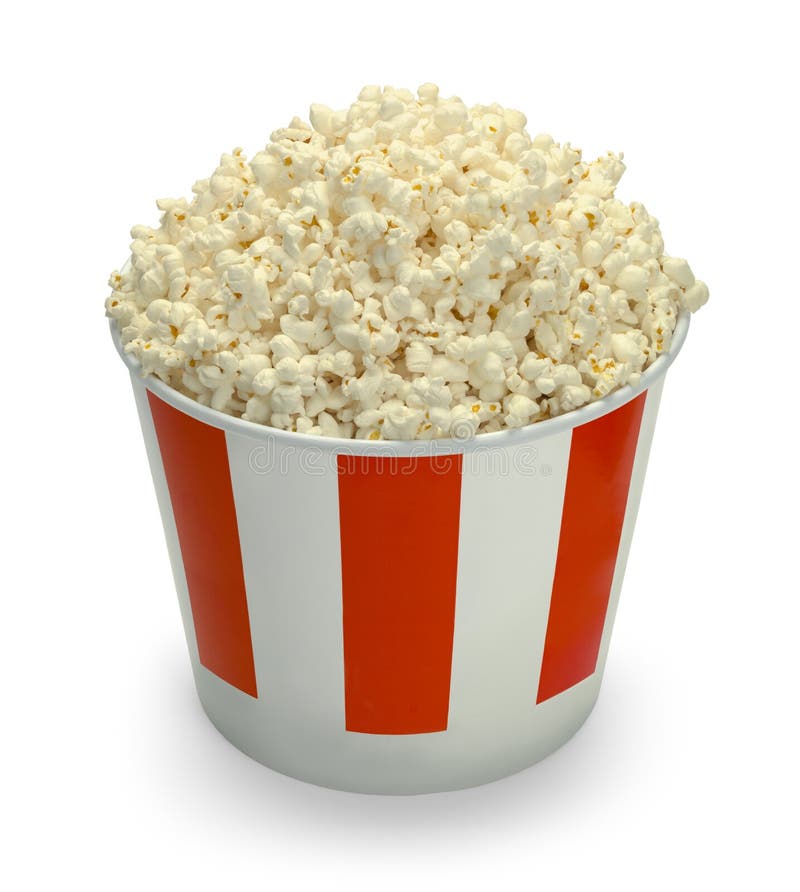 Popcorn In Grote Vierkante Doos En Rond, Filmkaartje Op Helder R Stock ...