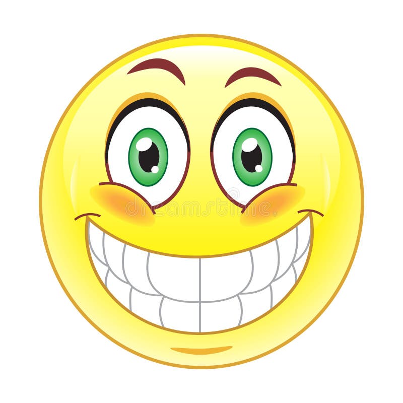 Grote glimlach emoticon vector illustratie. Illustratie bestaande uit ...