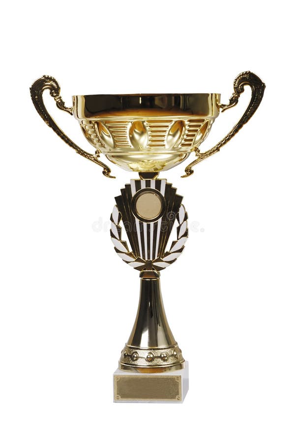 Grote gouden trofee stock foto. Image of bereik, olympiade - 26030112