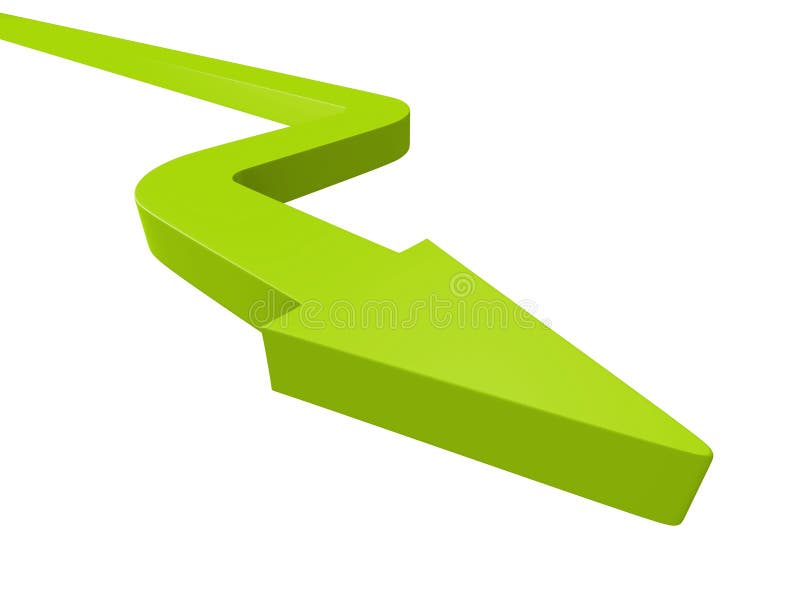 Groene Pijl Rond 3d Kleine Witte Mens Stock Illustratie - Illustration ...