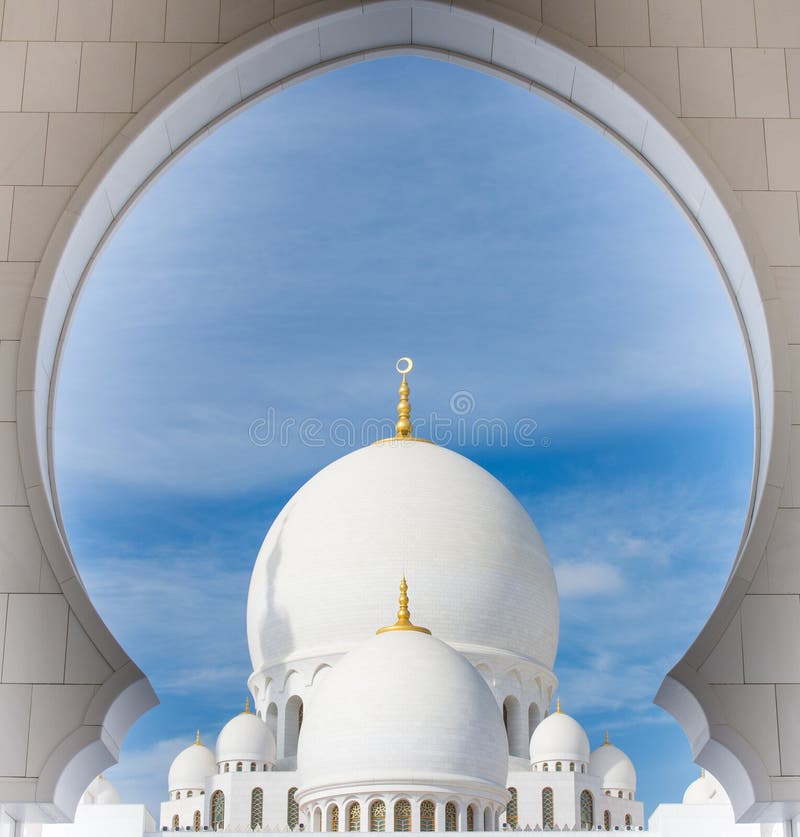 Grote Moskee, Abu Dhabi, De V Stock Afbeelding - Image of midden, groot ...