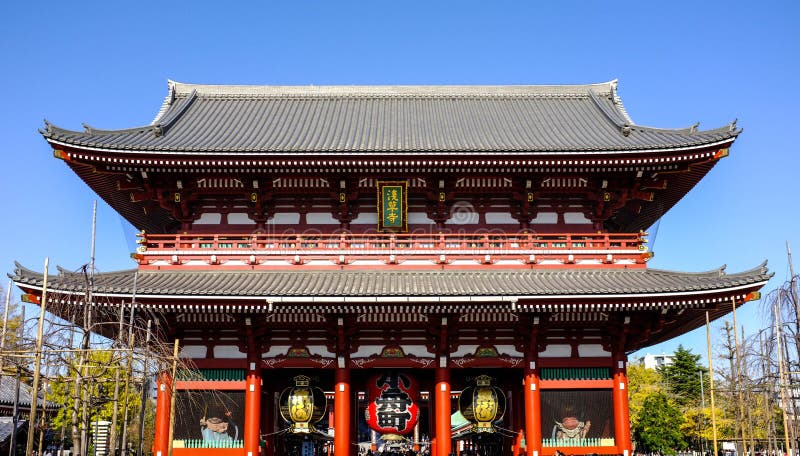 Grote Sensoji-Tempel Van Tokyo, Japan Stock Foto - Image of landschap ...