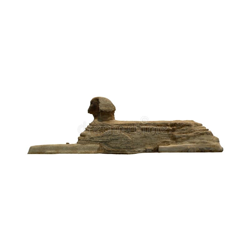 Grote Sfinx Van Giza Op Witte Achtergrond Stock Afbeelding - Image of ...