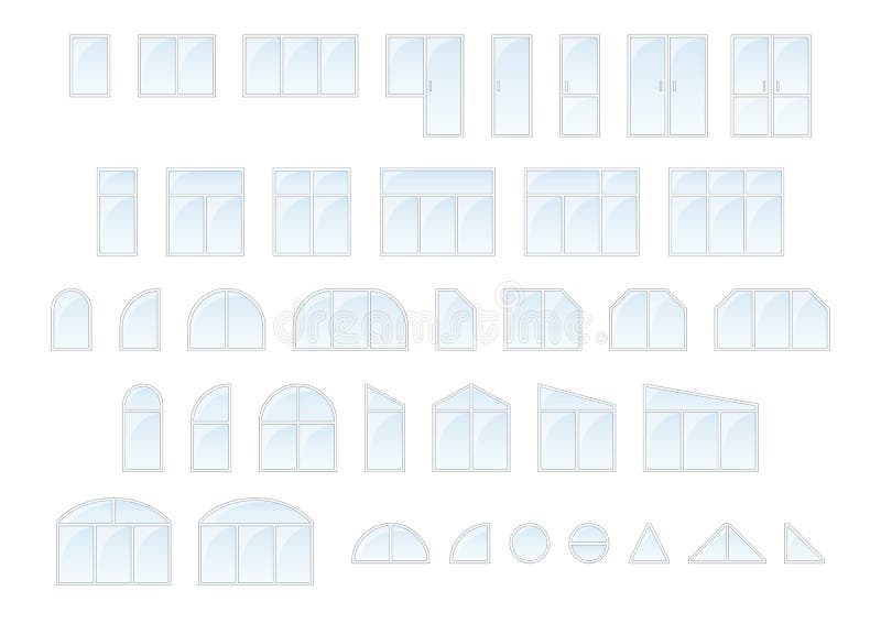 Verschillende Types Van Vensters En Deuren Stock Illustratie ...
