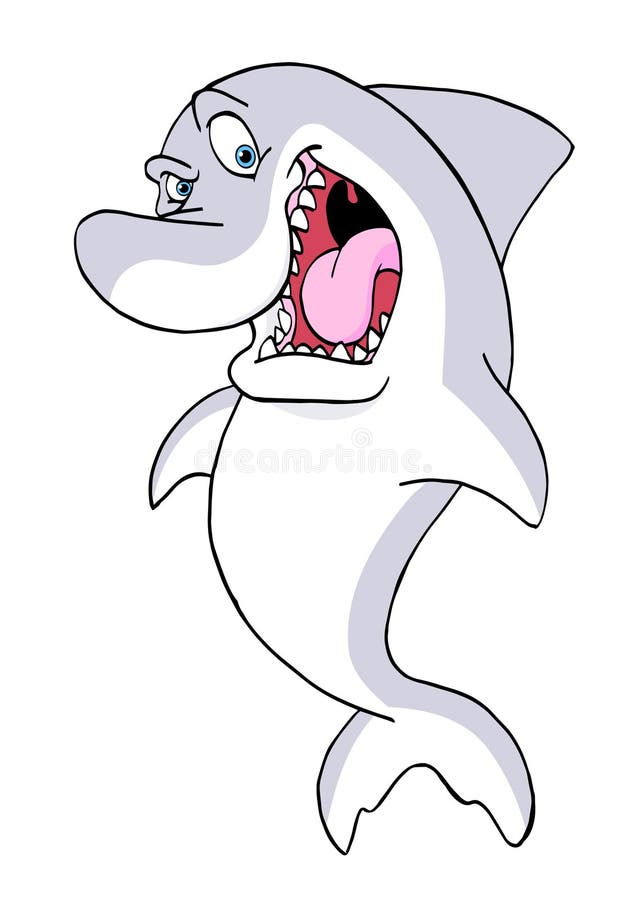 Het Grote Witte Haai Glimlachen Vector Illustratie - Illustration of ...