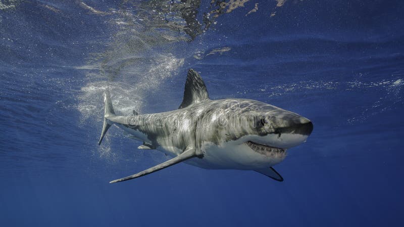 Grote Witte Haai Guadalupe Mexico Stock Afbeelding - Image of dieren ...