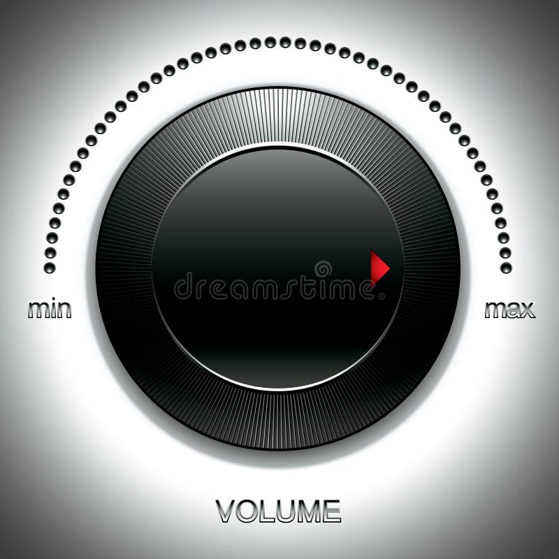 Grote zwarte volumeknop. vector illustratie. Illustration of ...