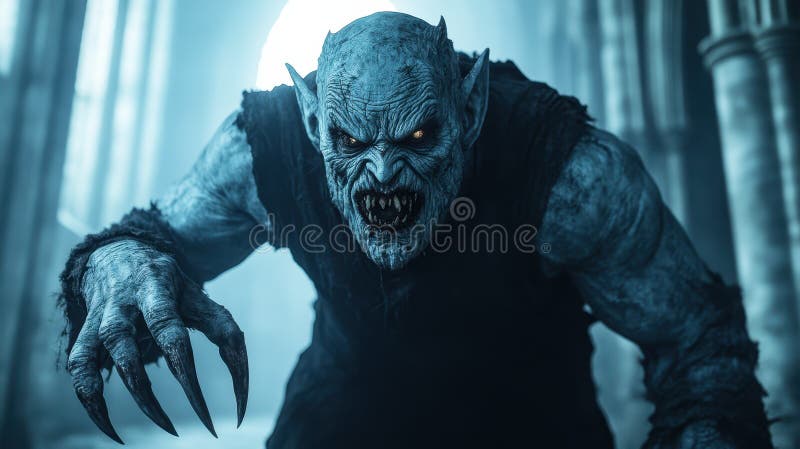 Grotesque Demon with Sharp Claws and Distorted Features Stock ...