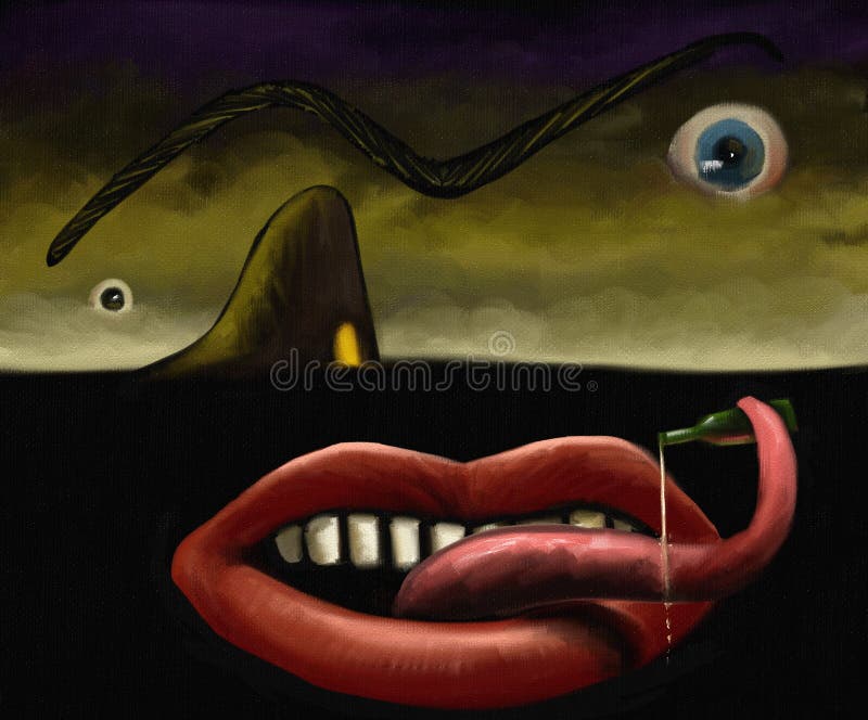 Grotesque - Digital Painting Stock Illustration - Illustration of eyes ...