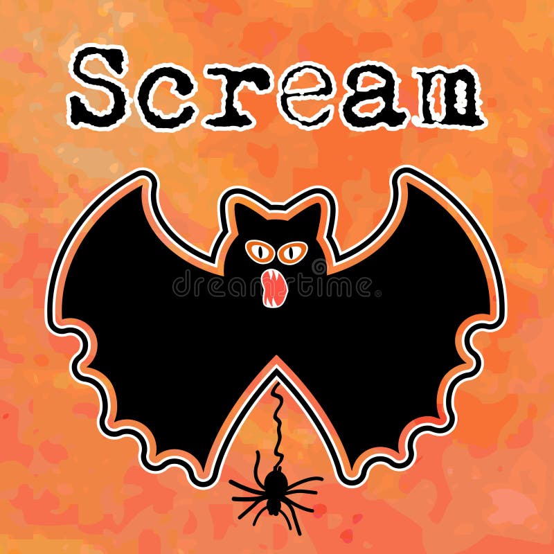 Grotesque halloween bat stock vector. Illustration of wings - 59677671