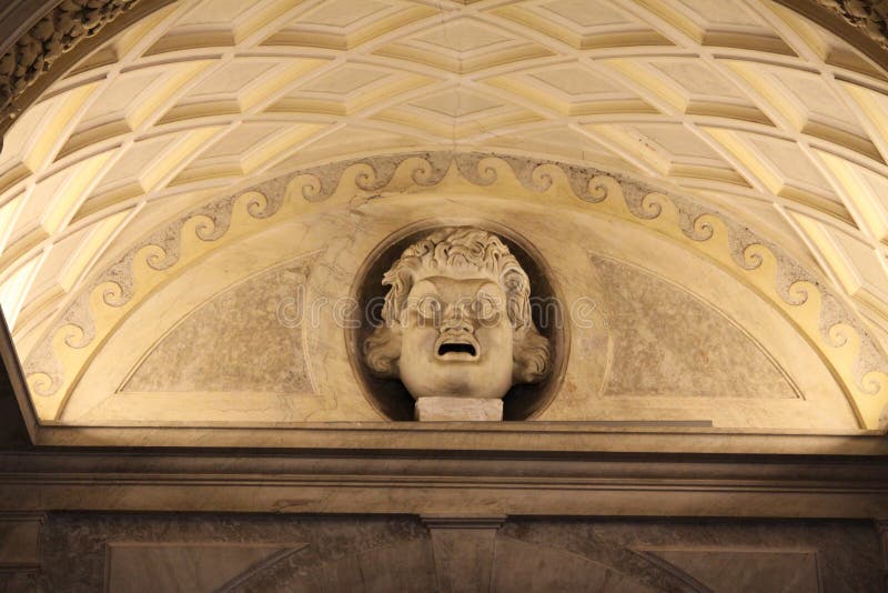 Grotesque Stone Head editorial photography. Image of glow - 47294042