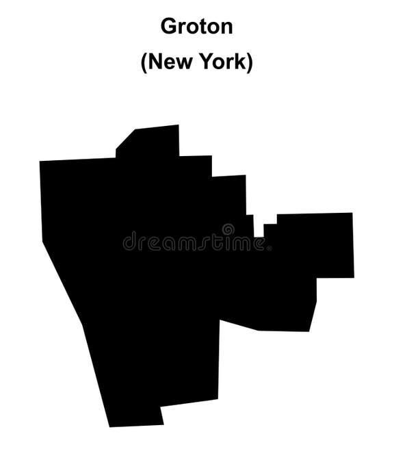 Groton outline map stock vector. Illustration of silhouette - 387617563