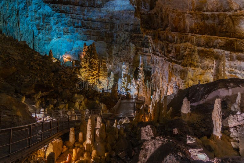 Grotte Di Frasassi Caves in Italy Stock Image - Image of formation ...