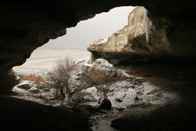 The grotto. stock photo. Image of waterfall, frozen, frost - 40722272