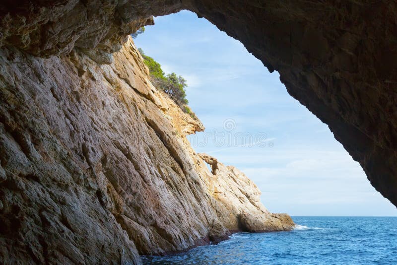 Grottos at coast stock photo. Image of cliff, rock, coastline - 224206184