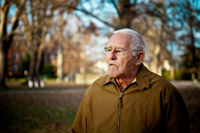 Concerned Old Man stock photo. Image of experience, casual - 35661444
