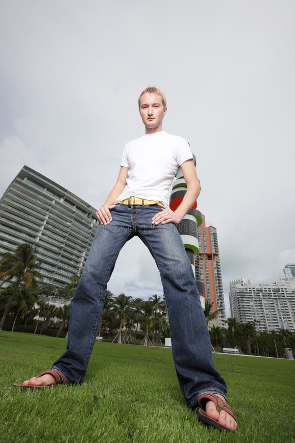 Ground Angle Image of a Man in Miami Stock Image - Image of male ...