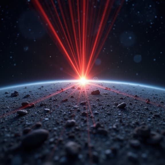 Laser Broom Technology Deorbiting Small Space Debris Particles Stock ...