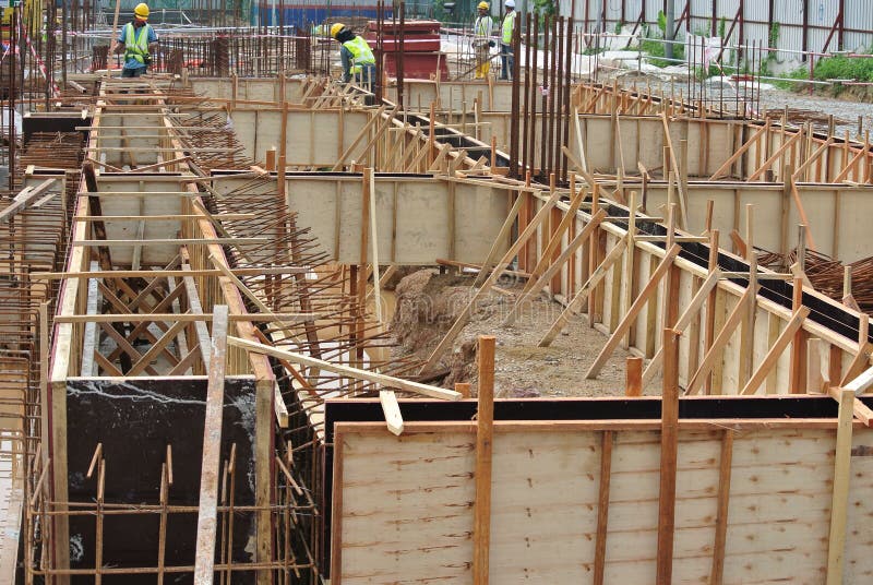 Ground Beam Form Work at the Construction Site Editorial Photography ...