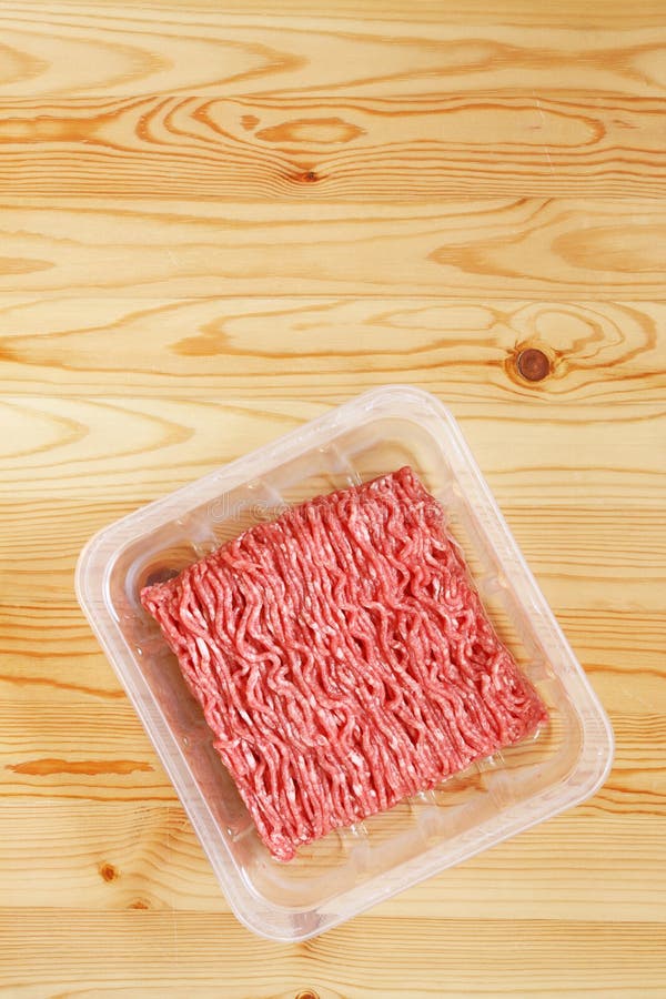 Raw Ground Beef in a Plastic Bag Stock Image - Image of stuffing, white ...