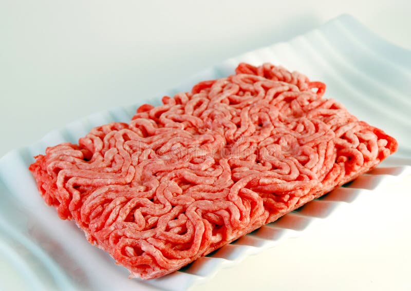 Fresh Ground Beef In Polystyrene Tray Stock Image - Image of cook ...