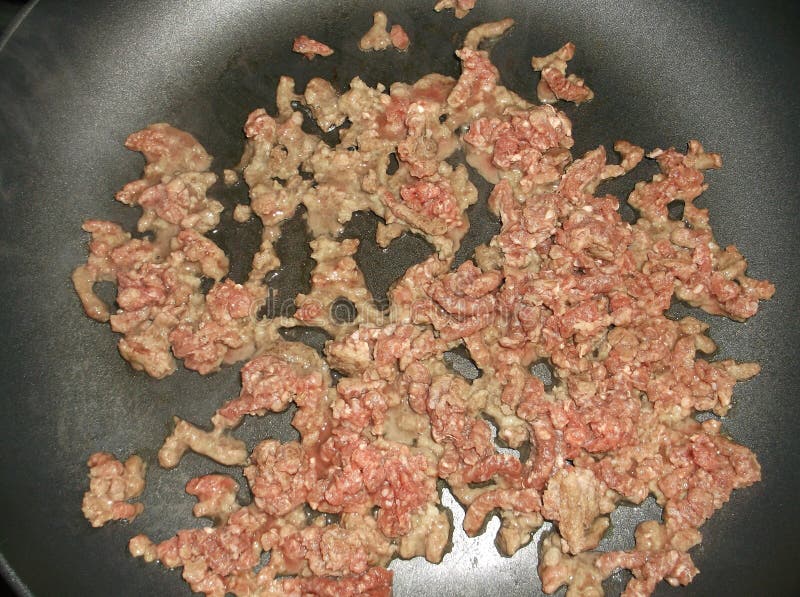 Ground Beef Hamburger Being Browned. Stock Photo - Image of meal ...