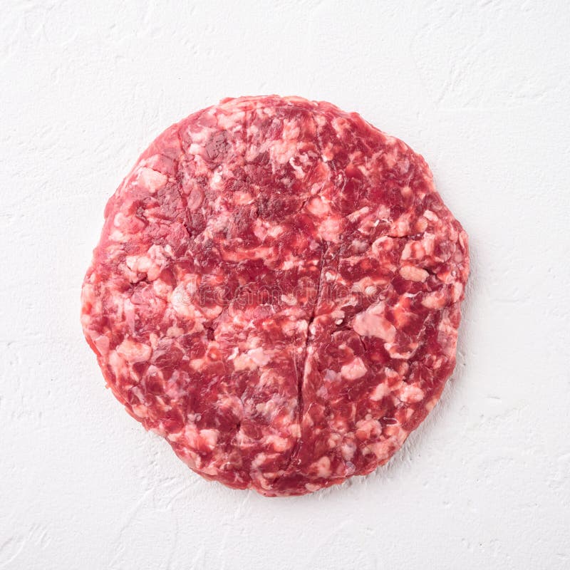 Ground Beef Patties for Grilling and Roasting, Square Format, on White ...