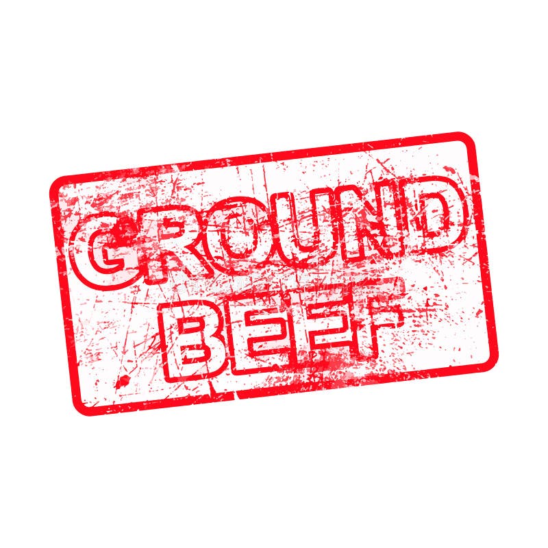 Ground Beef - Red Rubber Dirty Grungy Stamp in Rectangular Vector ...