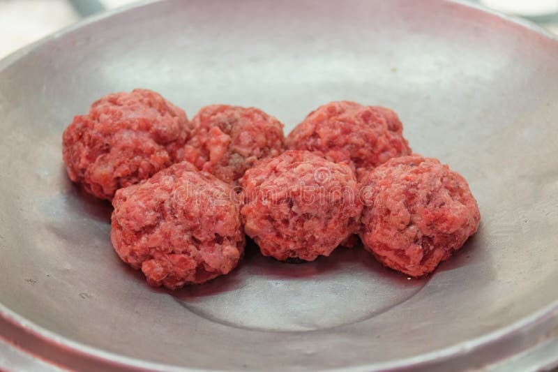Ground Beef is Round in Shape Stock Image - Image of lunch, fresh ...