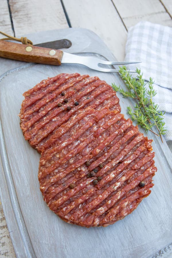 Ground beef steak stock image. Image of cutting, thyme - 162218051