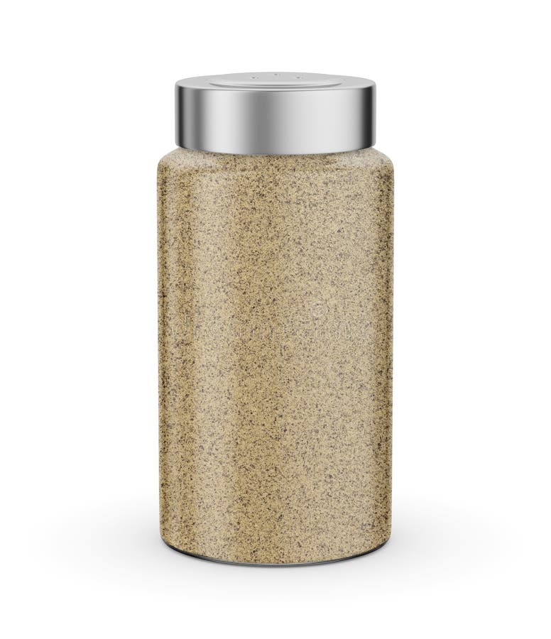 Ground Black Pepper Powder in Spice Condiment Glass Bottle with Label ...