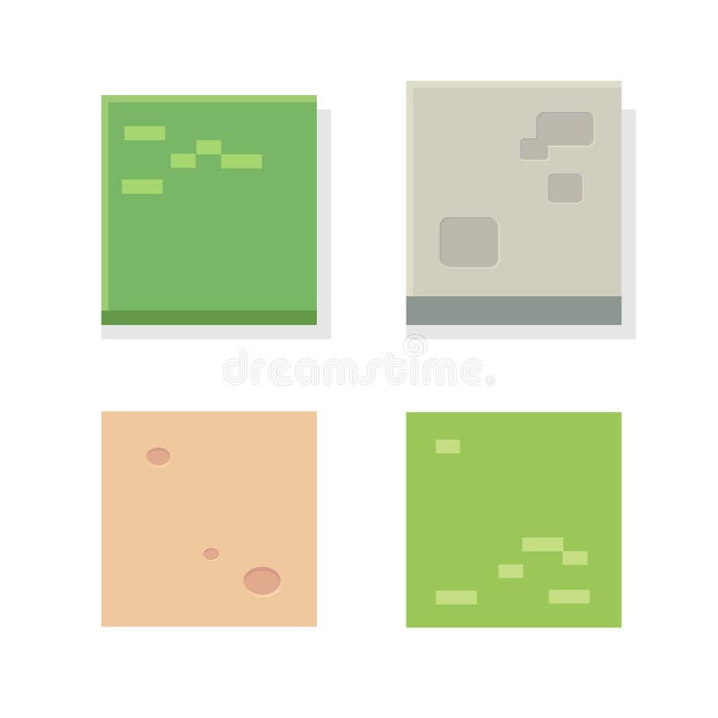 Ground Blocks and Texture Grass Soil and Stone. Stock Illustration ...