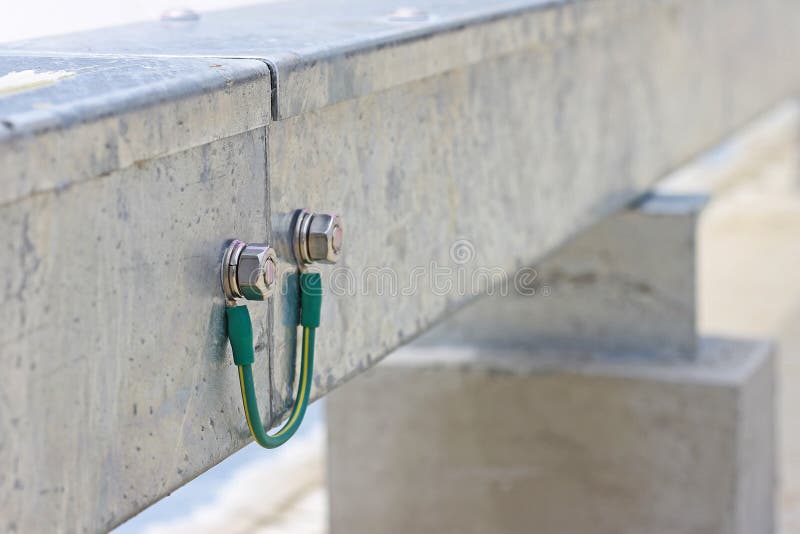 Ground Bonding Cable between Two Cable Wireway Stock Image - Image of ...