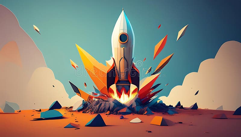 The Ground Breaking into Small Pieces Beneath the Rocket Symbolizes ...