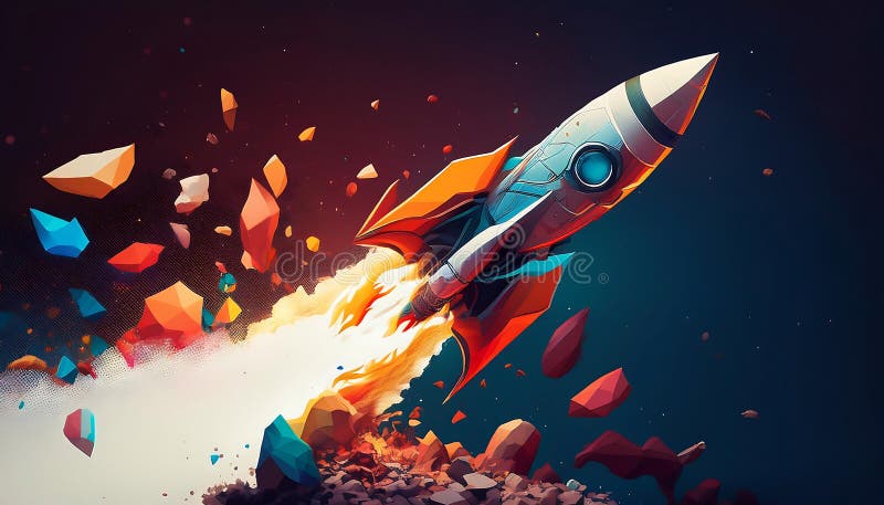 The Ground Breaking into Small Pieces Beneath the Rocket Symbolizes ...