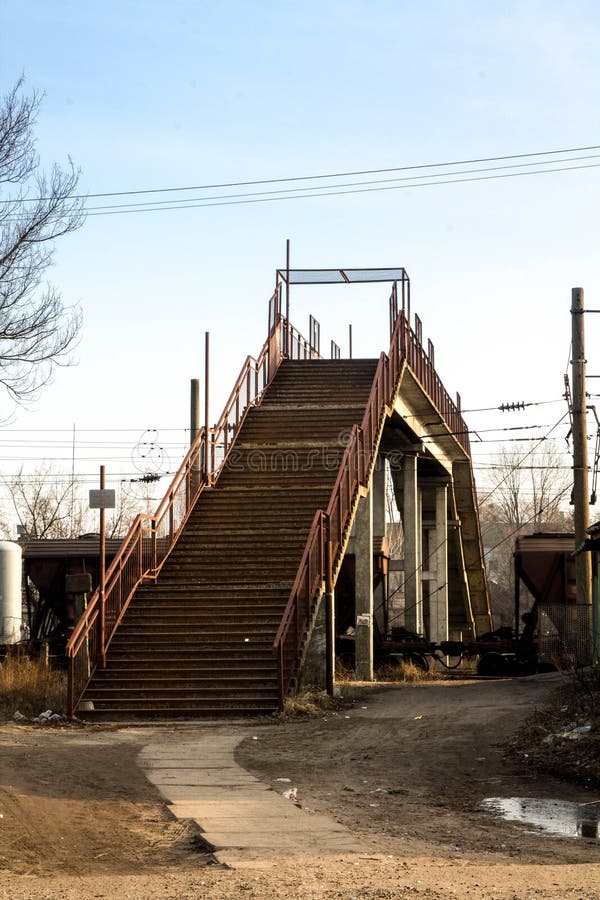 Ground Bridge Over the Railway. Stock Photo - Image of height, metal ...