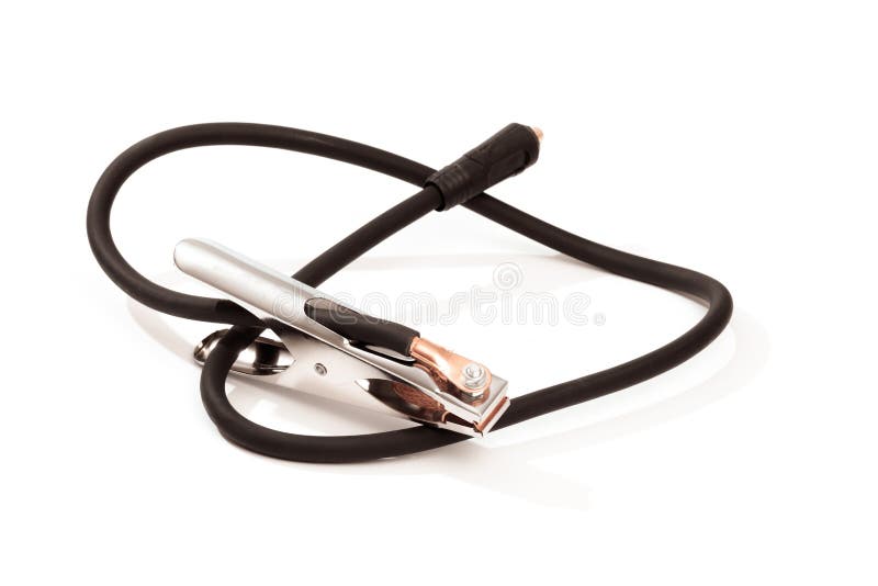 Ground Cable Part of the Welding Machine Isolated on White - Image ...