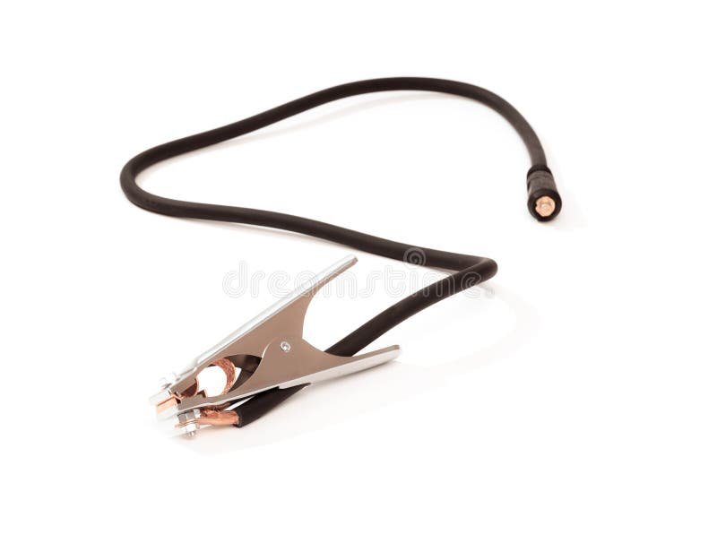 Ground Cable Part of the Welding Machine Isolated on White - Image ...