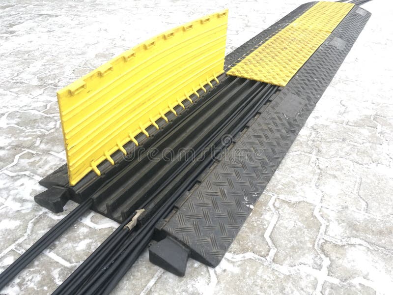 Ground cable protector stock photo. Image of plastic - 108167274