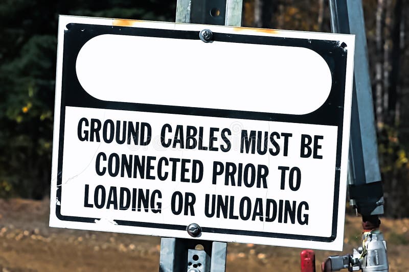 A Ground Cables Must Be Connected Sign Stock Image - Image of fire ...
