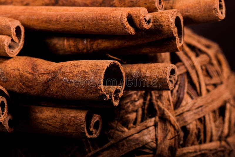 Ground Cinnamon, Cinnamon Sticks, Connected with a Tray with a Bow on a ...