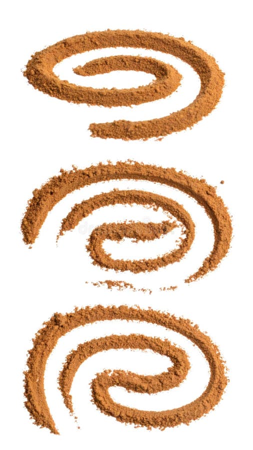 Ground Cinnamon Forming Swirls on Transparent Background Stock Image ...